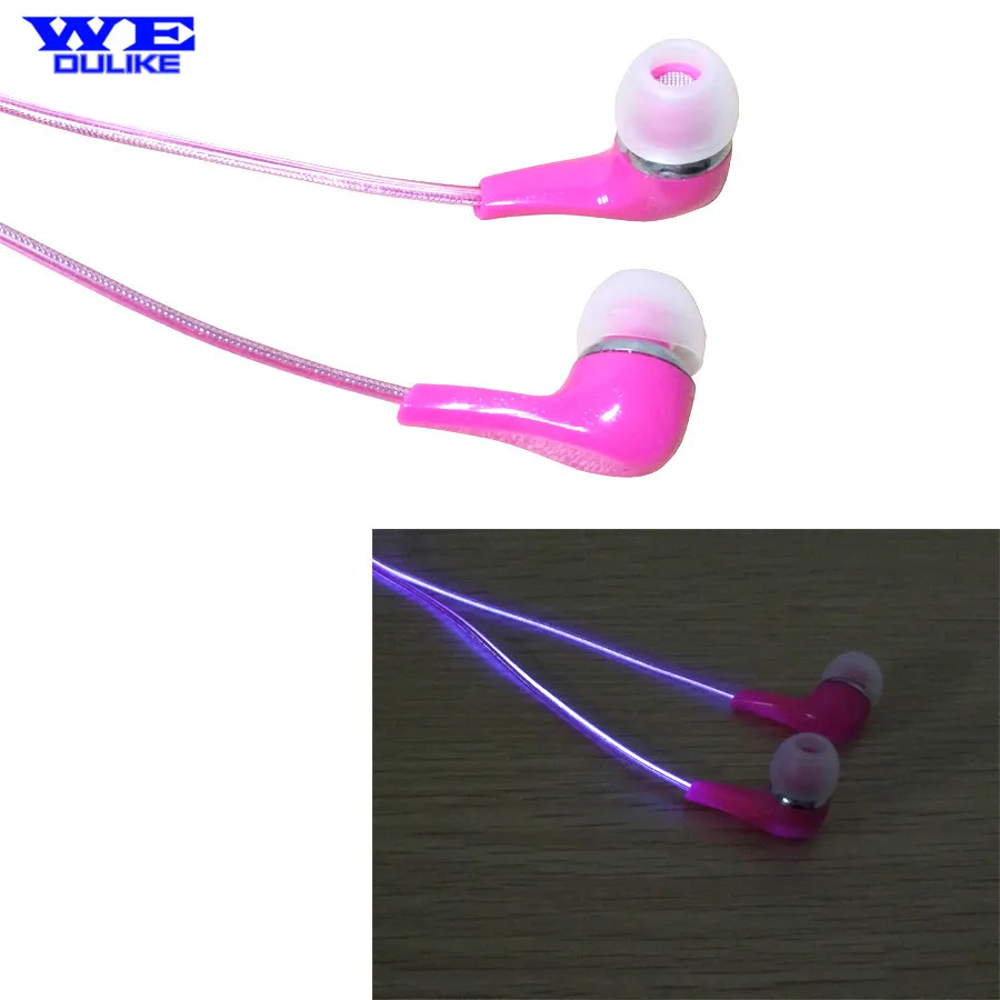 Glow In The Dark Earphones Led Earbuds Luminous Glow LED Flashing Light ...