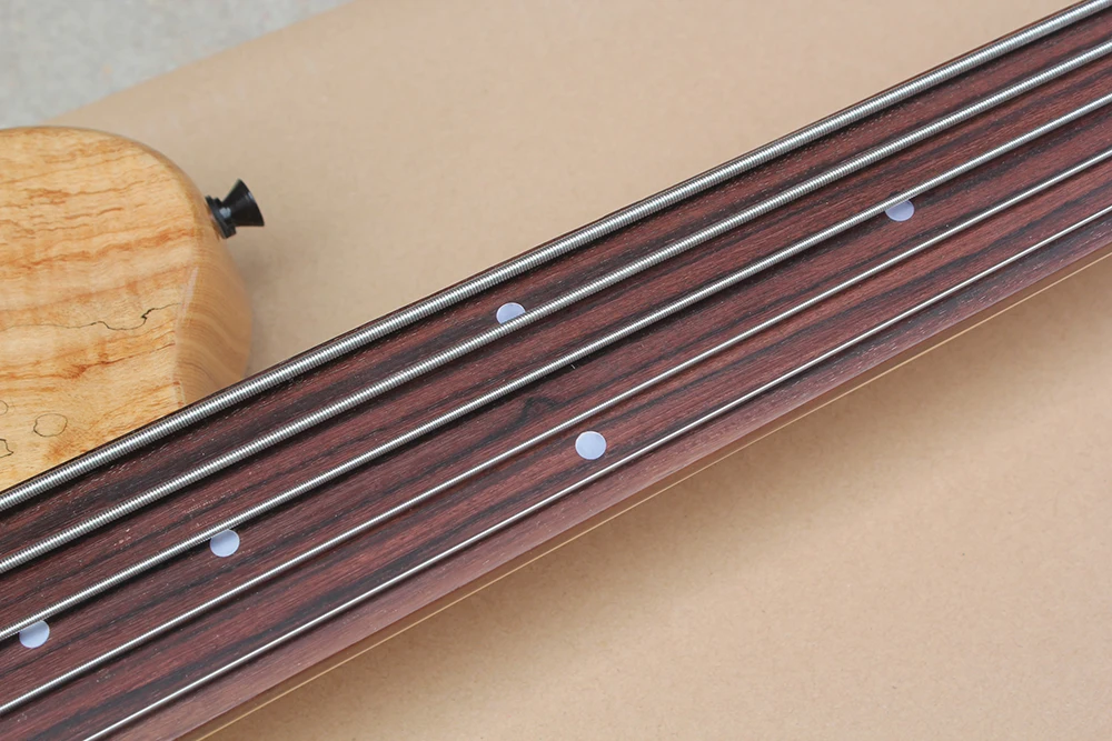 Factory custom 5 strings ASH electric bass guitar with neck-thru-body ...