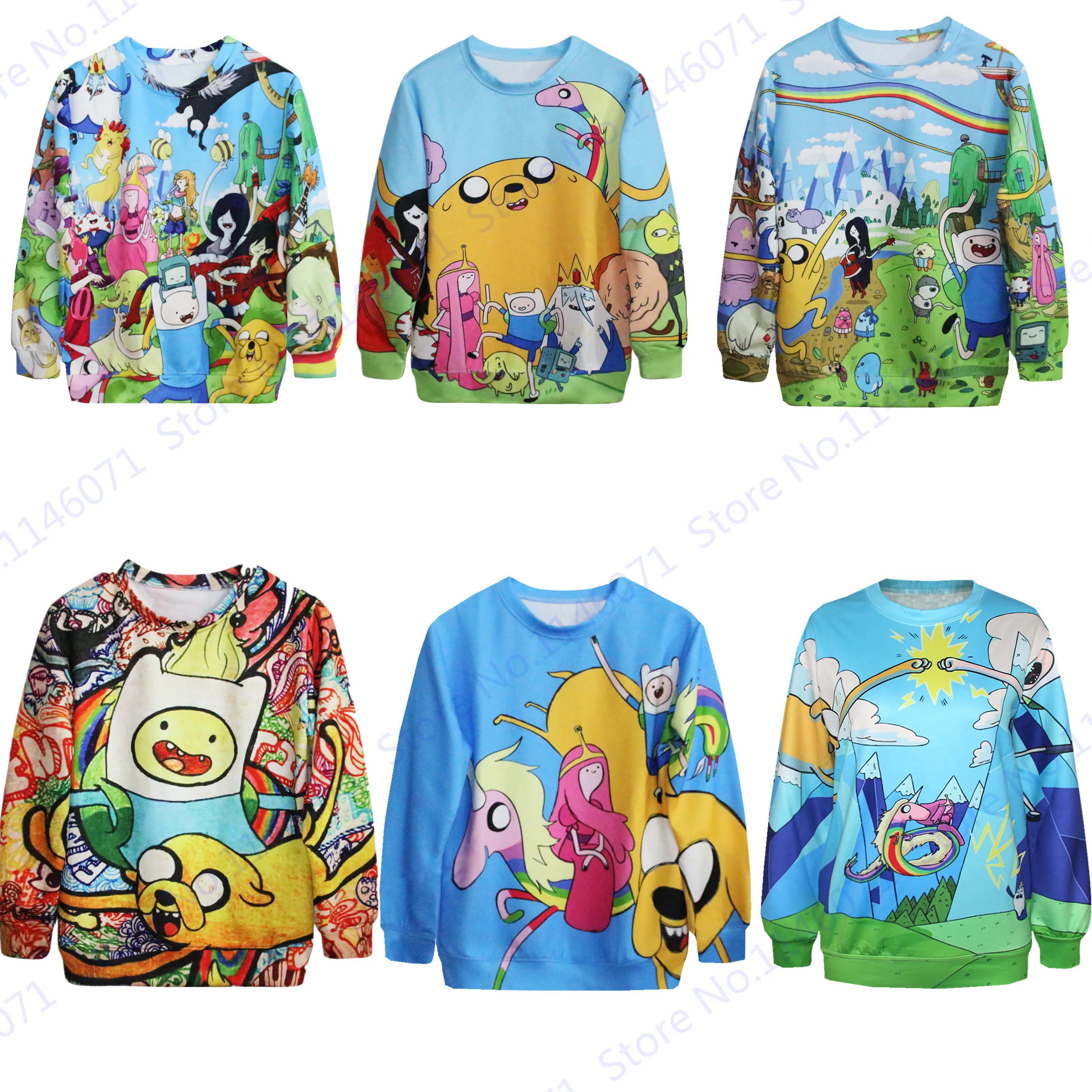 Adventure Time Sweatshirt Tee Pullover Loose Coat Women's Autumn Loose ...