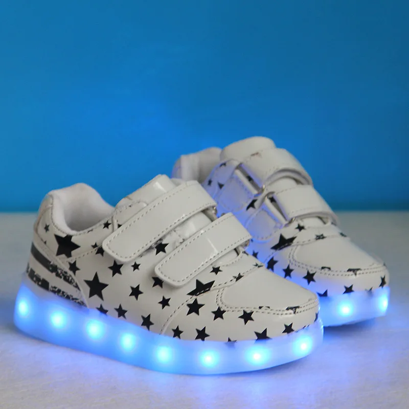 KRIATIV USB Charging Kids luminous sneakers Led slippers Children ...