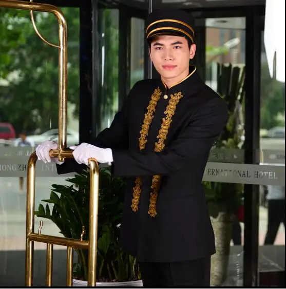 Receptionist uniforms Embroidery Long sleeves Hotel uniform Men suit ...