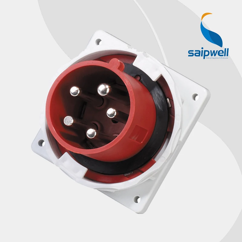 High Quality 3P+N+E 63A 400V Industrial Panel Mounted Plug Conform to ...