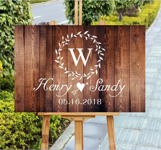 Store Signs Personalized Wedding Welcome Sign with Guest List Wooden ...