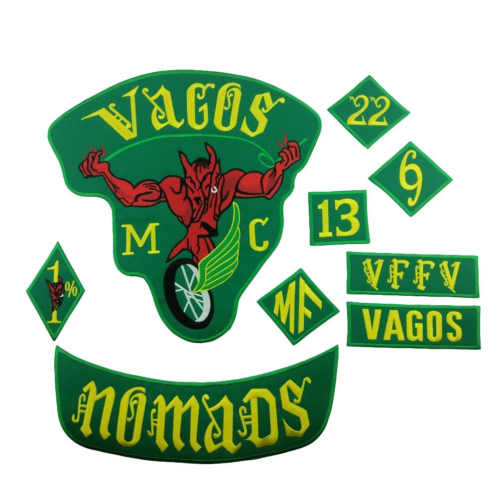 Vagos Mc Patch Nomad Biker 1 Embroidered Patches Set Motorcycle Free Vagos Mc Patch Nomad Biker 1 Embroidered Patches Set Motorcycle Free