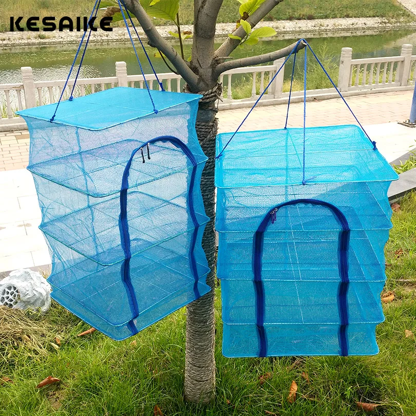KESAIKE 4 Layers Drying Net Cast Net Drying Rack Folding Hanging ...