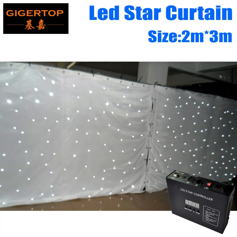 2M x 3M White Led Star Curtain Wedding Backdrop LED Star Cloth LED ...