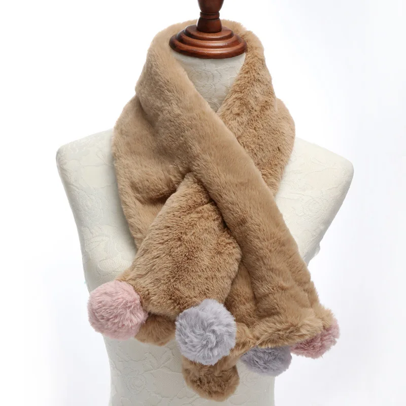 Women Warm Solid Scarves Winter New Korean Neck Lovely Velvety Soft ...