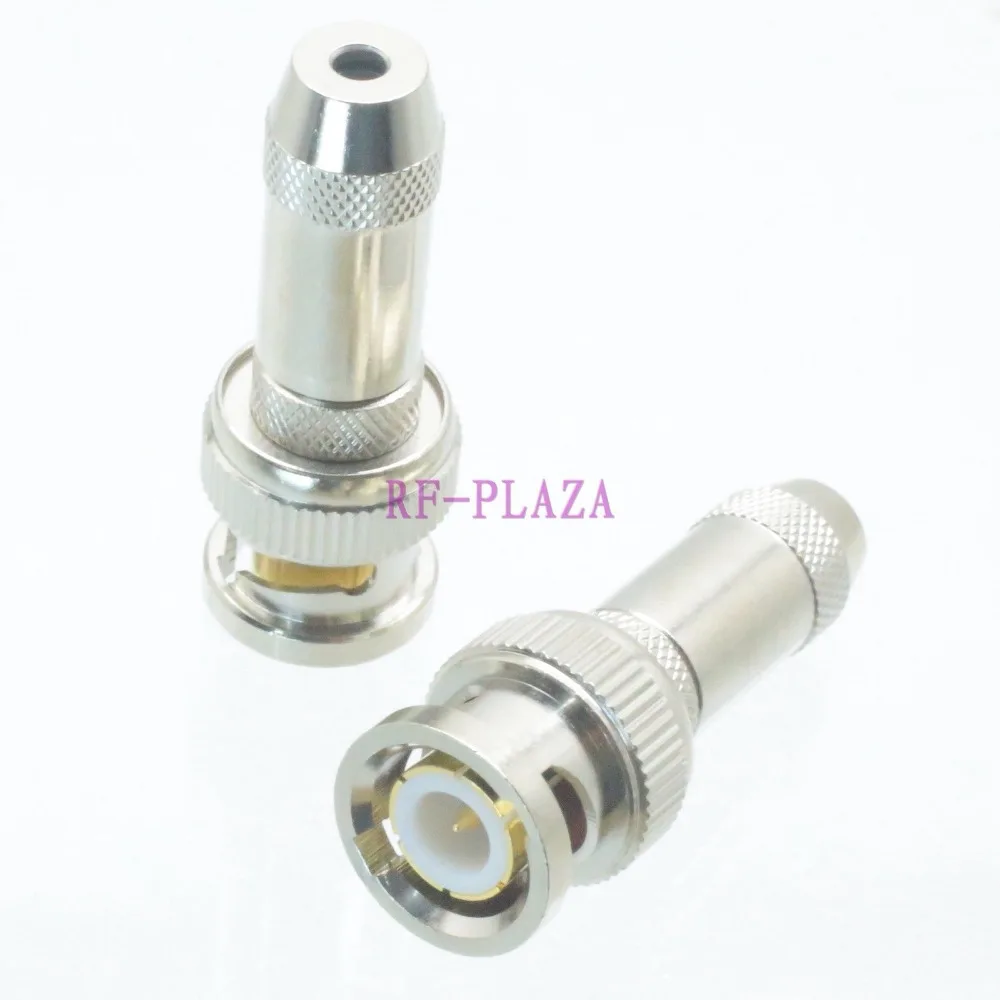 1pce Connector BNC plug pin spring jacketed clamp RG174 RG316 LMR100 ...