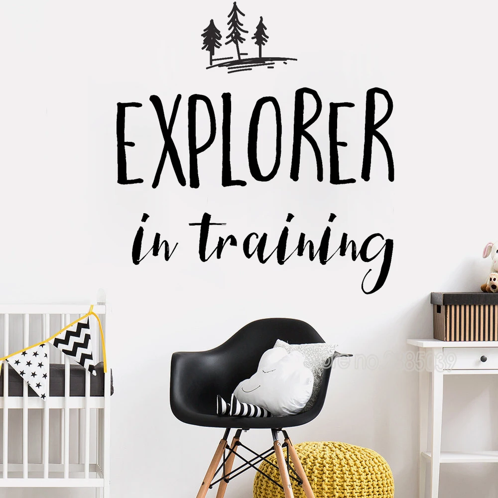 Explorer In Training Art Quotes Wall Sticker For Kids Room Vinyl Text ...