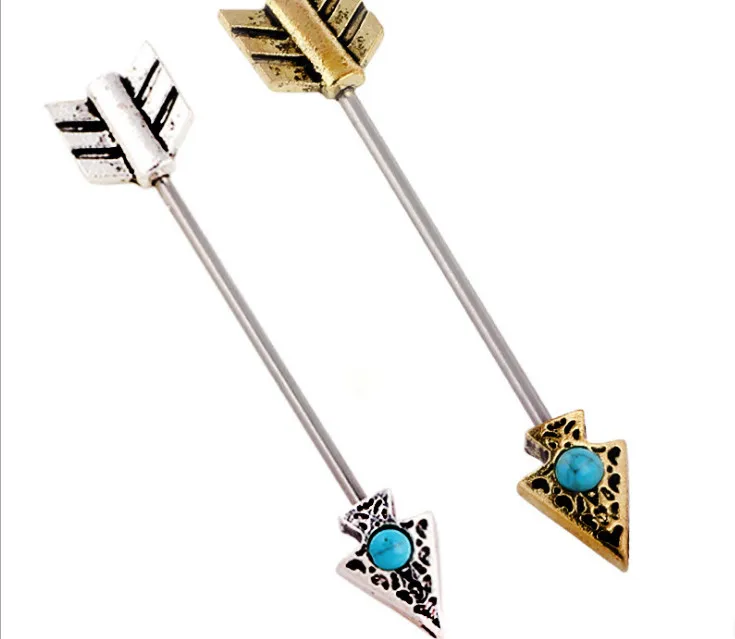 PE5020 free shipping 10pc/lot arrow mark industrial barbell blue stone ...