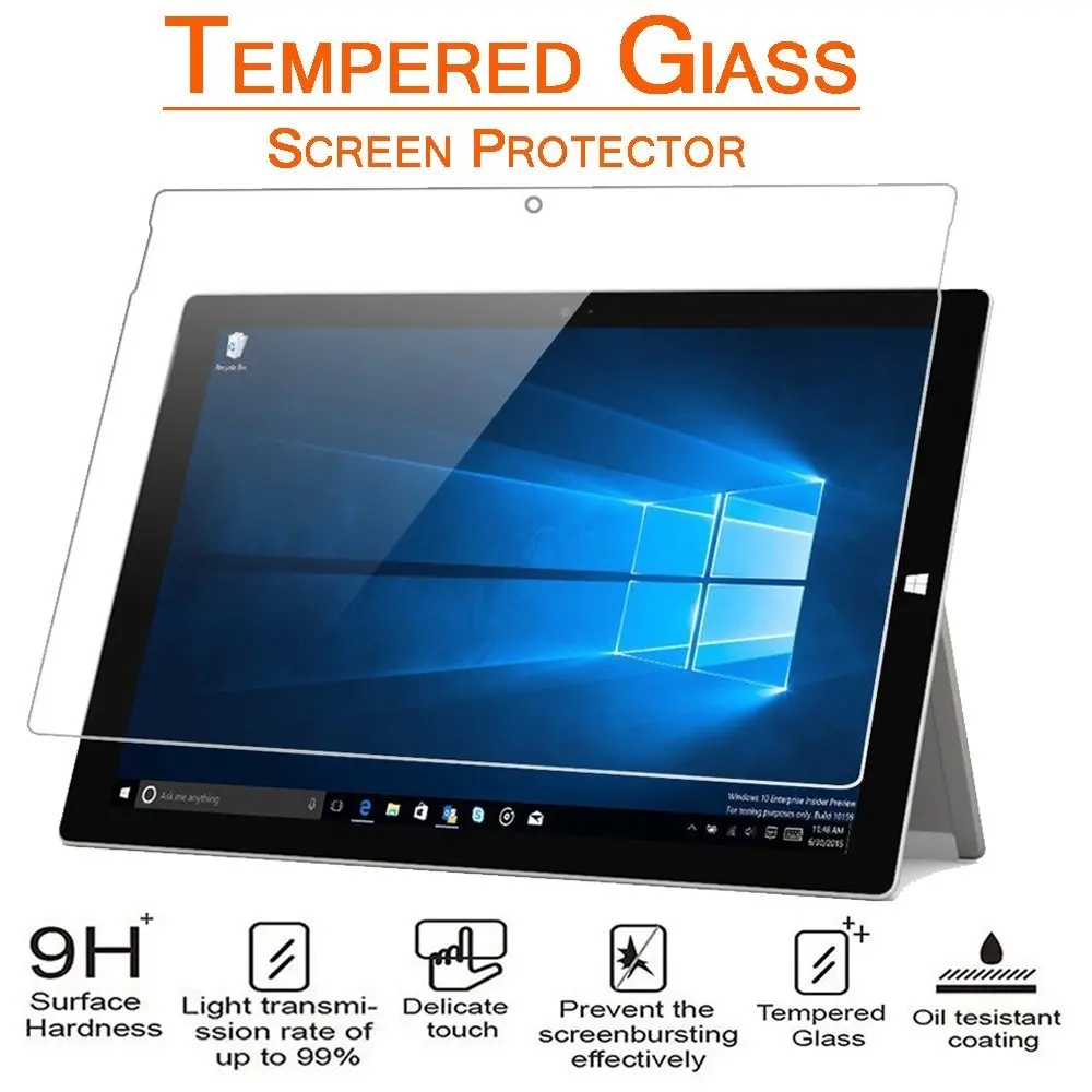 9h 0.3mm For Microsoft Surface Pro 4 Pro4 12.3" Toughened Tempered ...