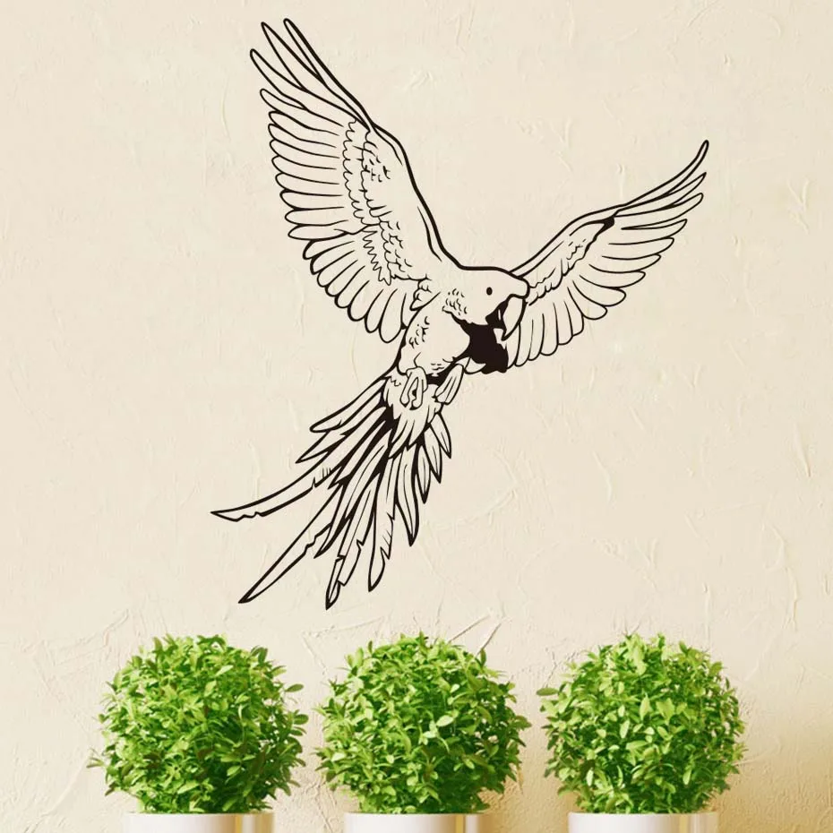 Creative Home Decoration Parrot Wall Sticker For Living Room D Vinyl ...
