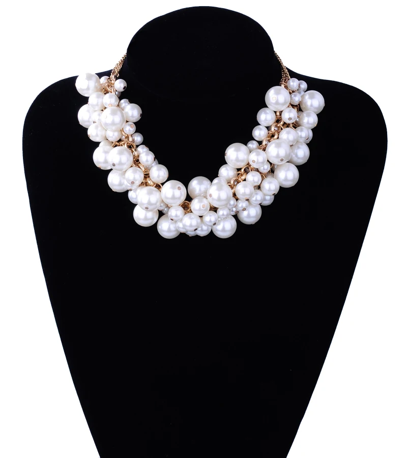 Handmade Chunky Imitation Pearl Necklace New Trendy Fashion Elegant