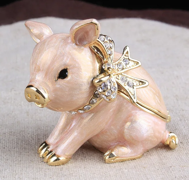 Pig Jeweled Trinket Boxes