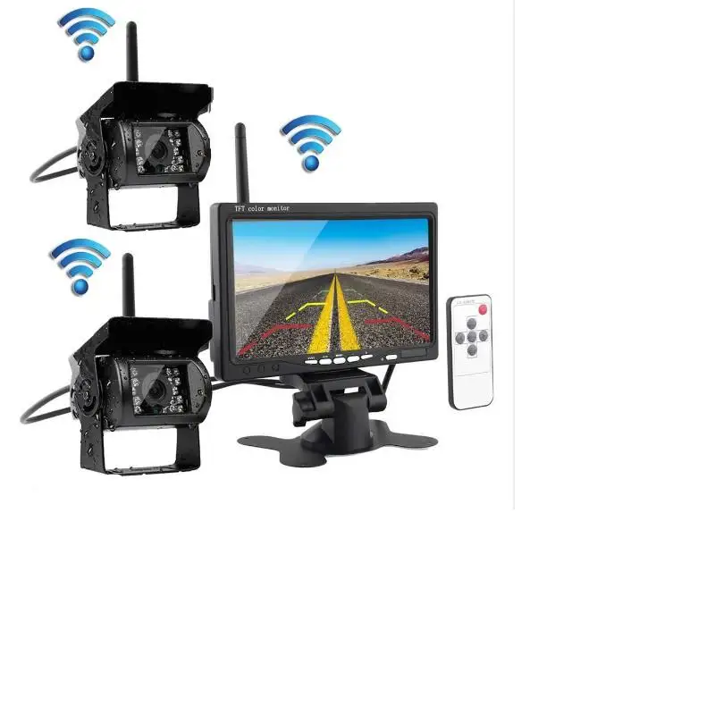 Wireless Dual Backup Cameras Parking Assistance Night Vision Waterproof ...