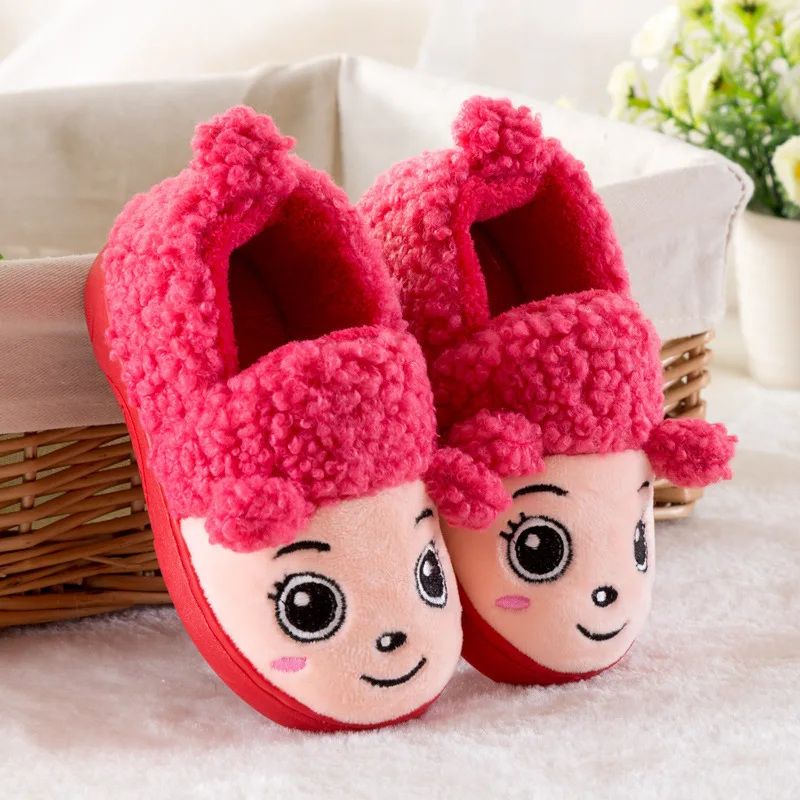 Winter Children Slippers Boys Girls House Cotton Sheep Shoes Kids Slippers Indoor Baby Fur Warm ...
