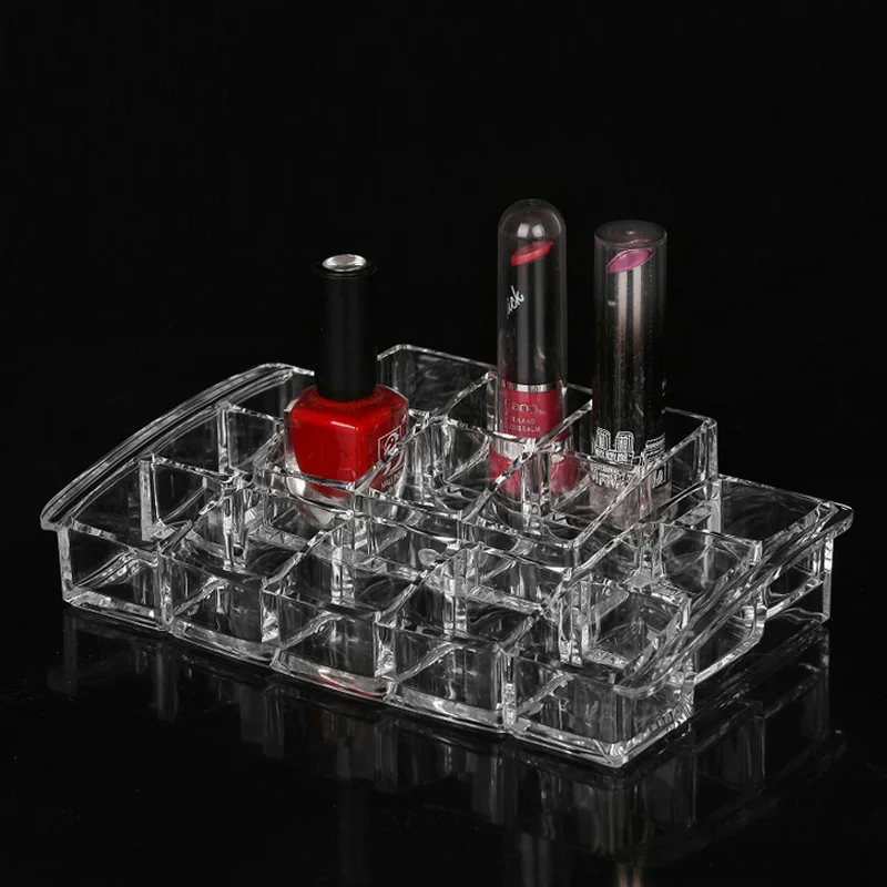 Suporte de plástico transparente para maquiagem, rack transparente para ...