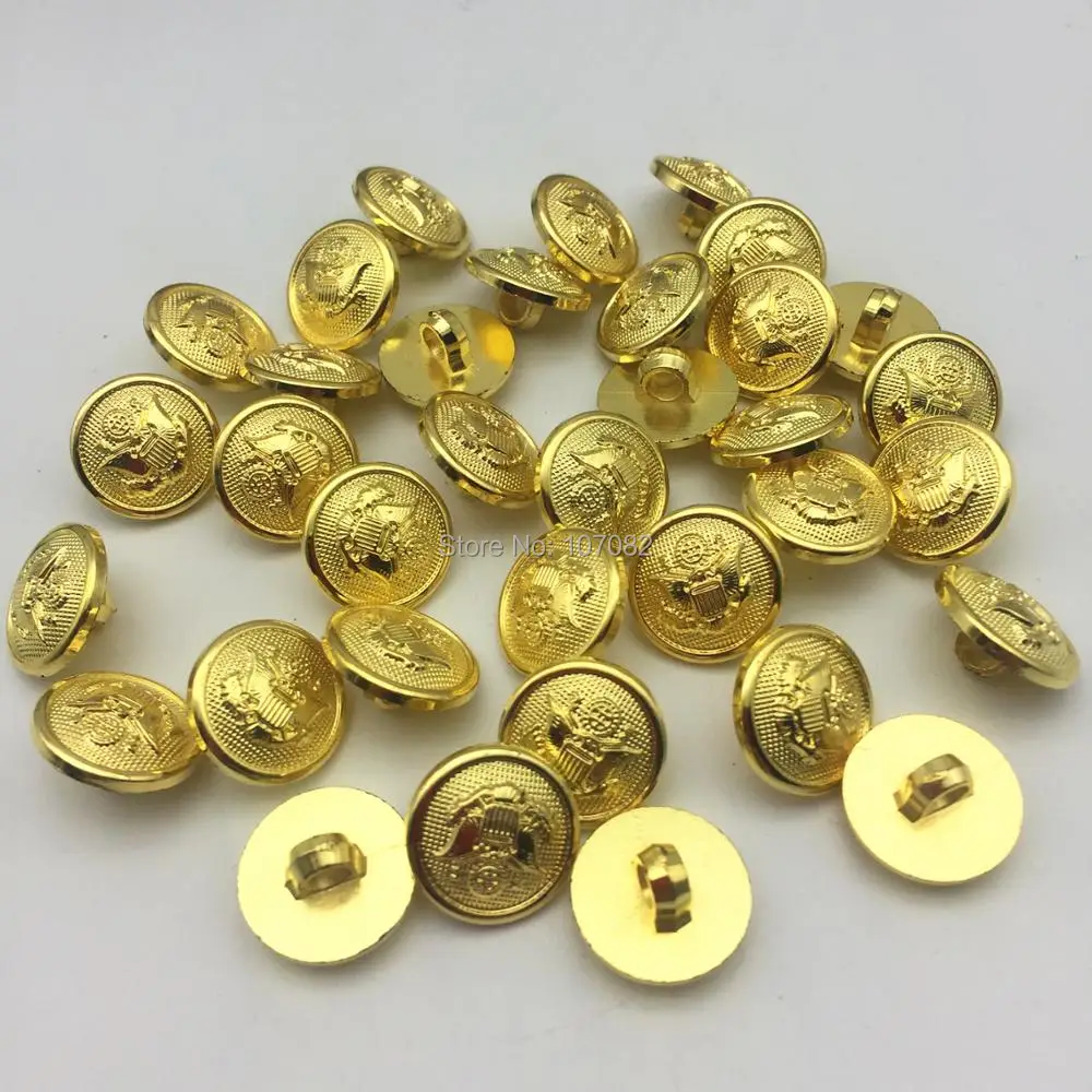150pcs-Plastic-Gold-Shield-Buttons-Sewing-Accessory-Shank-Shirt-Coat ...