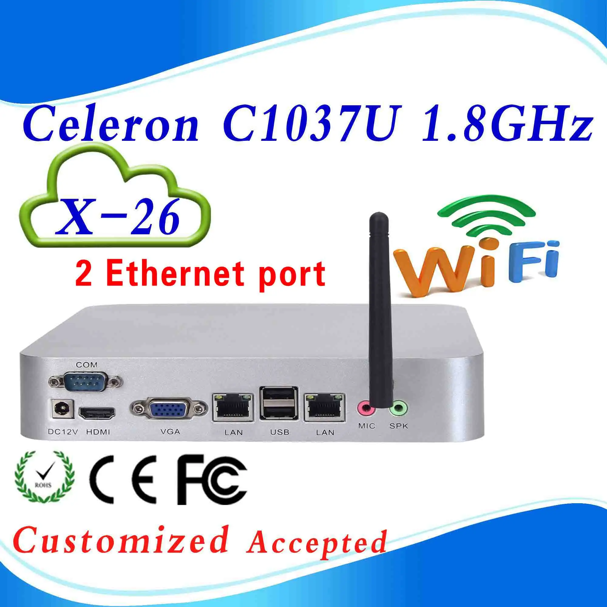 embedded pc desktop computer single board computer X 26 Dual Lan Port ...