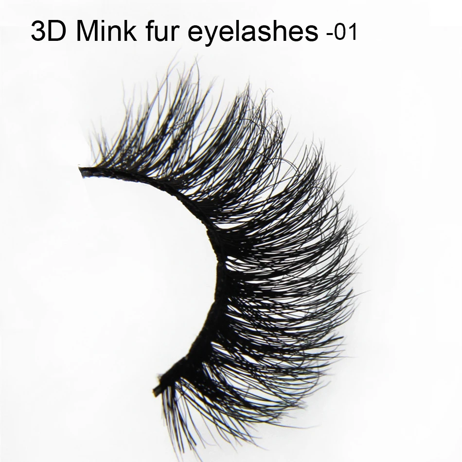 1 pair hand made 100% 3D real mink fur eyelash luxury thick fake ...