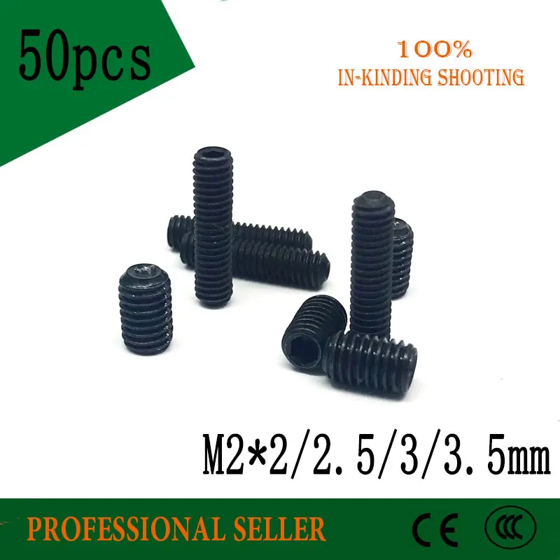50pcs Metric Thread Groove M2 *2/2.5/3/3.5 Mm Black Inner Hexagon Hex ...