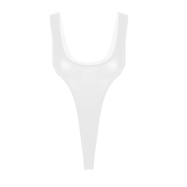 Women's Sheer Swimsuit Swimwear High Cut Thong Leotard Swimming Suit ...