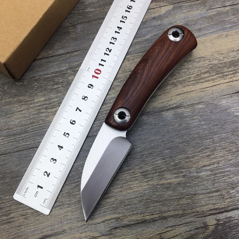 Best Gift!Rosewood Handle Mini Razor,5CR15MOV Blade Small Outdoor ...
