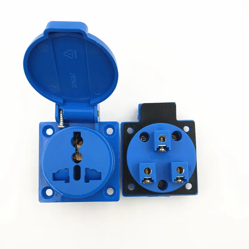 Ip44 Waterproof Electrical Power Inlet Us/eu/uk/au Socket With Safty ...