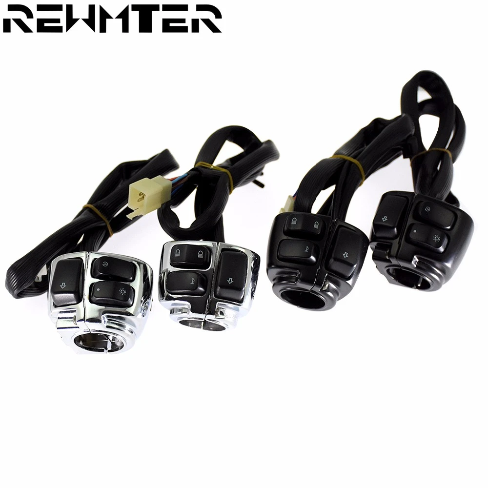 Motorcycle 1" 25mm Handlebar Turn Signal Control Switch For Harley ...
