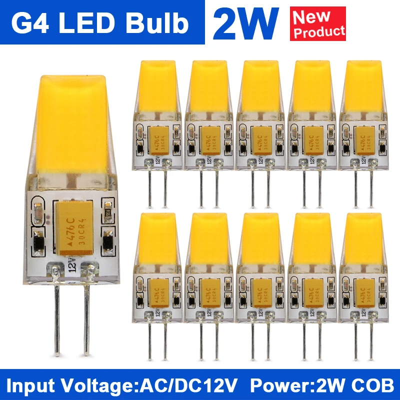 KINDOMLED 10Pcs Mini G4 LED Lamp COB LED Bulb 2W 3W AC&DC 12 V LED ...