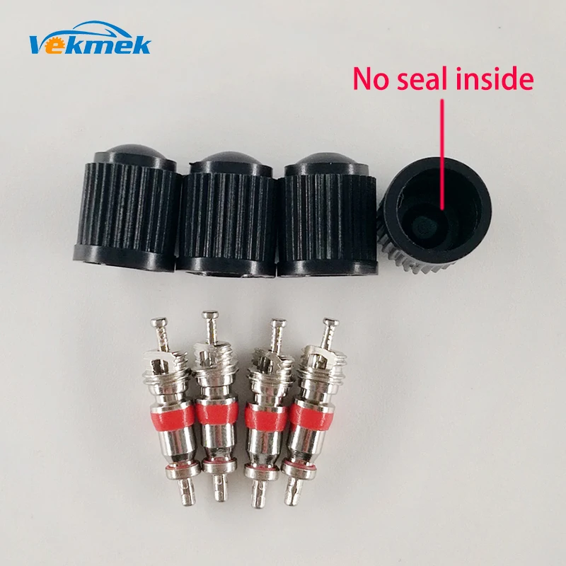 1 Set Tire Valve Service Kit 4 Tyre Valve Cores 4 Plastic Valve Caps ...