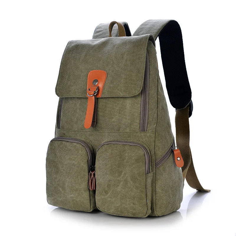 FLYONE Eminent Men Male Canvas Backpack Korean School Backpack Bags For ...