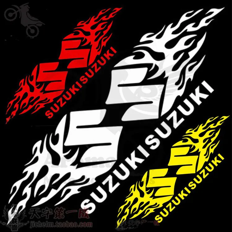 Fire Decal Motorcycle Sticker For Suzuki Stickers Reflective Motorbike ...