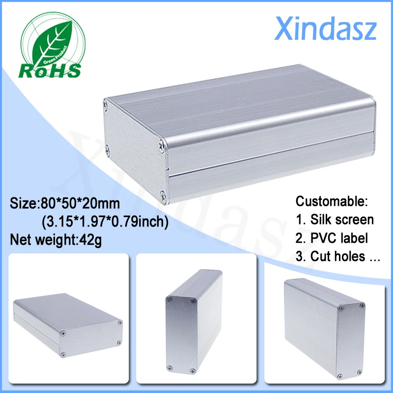 10pcs 80*50*20mm small aluminum box aluminum enclosure boxes aluminum ...
