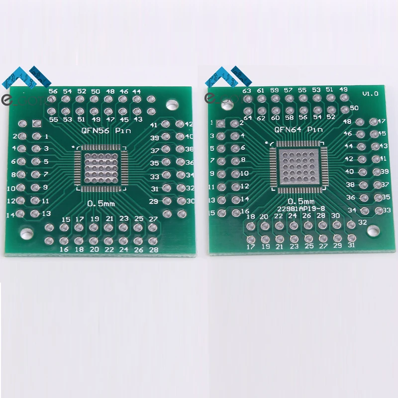 10pcs-QFN56-QFN64-Adapter-Board-QFN-To-DIP-0-5mm-Pin-Space-Pinboard ...