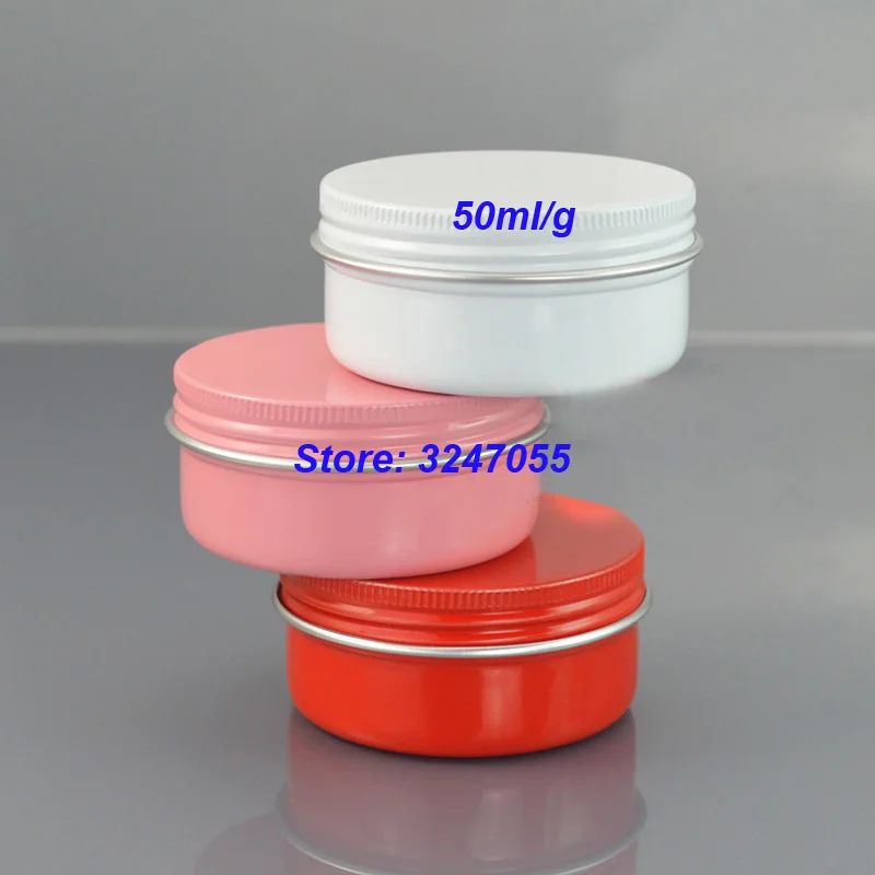 50ml/g Round Aluminum Pink Hand Cream Jar, 50cc Red Metal Cosmetic ...