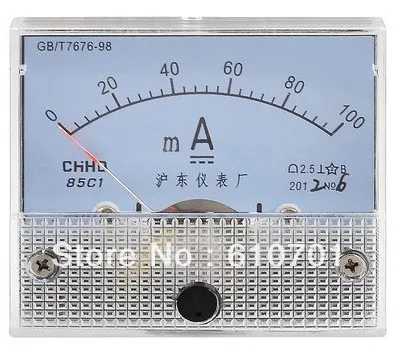 85C1-Plastic-Class-2-5-Accuracy-DC-Milliamp-Panel-Analog-Current-Meter ...