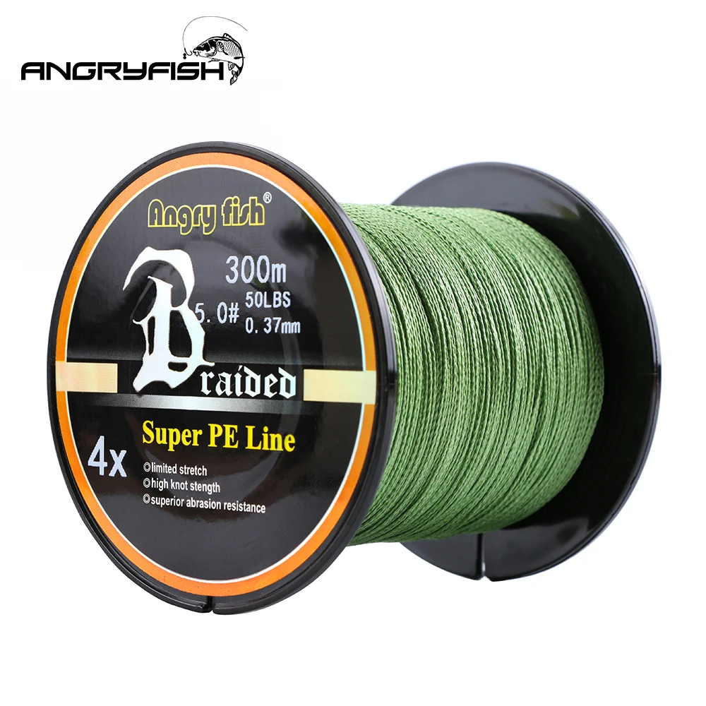 ANGRYFISH-300-Meters-4-Strands-10-80LB-Braided-Fishing-Line-PE ...