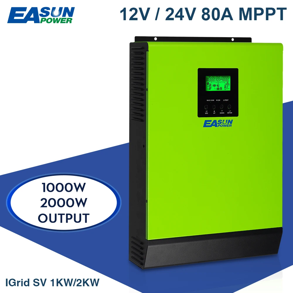 EASUN POWER 12 V 24 V Grid Tie Inverter 80A MPPT Hybride Solar Inverter ...