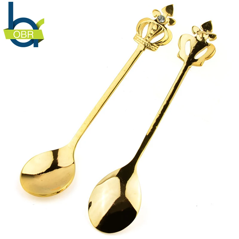 OBR Zinc Alloy Tableware Crown Shaped Coffee&Tea Spoons Ice Cream ...