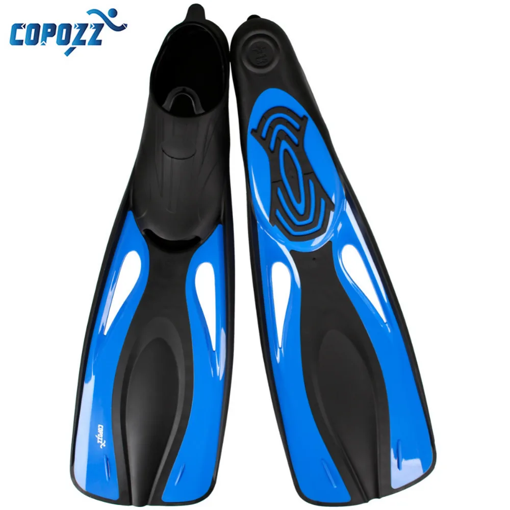 Copozz Adult Long Swimming Fins Flexible Comfort Rubber Webbed Diving ...