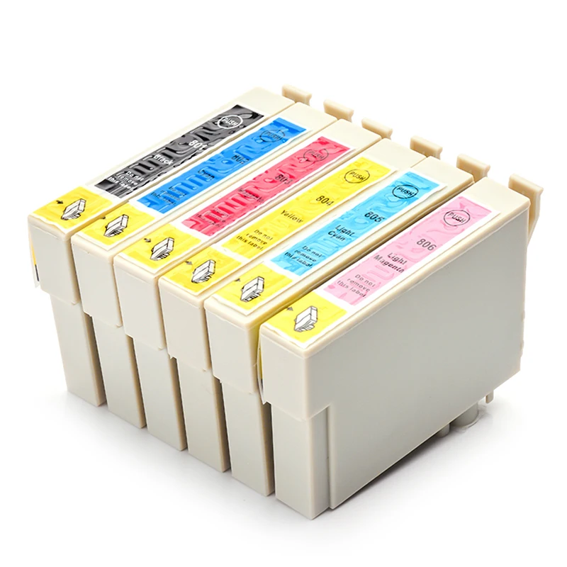 XIJIN 6 Compatible T0807 cartuchos de tinta T0801 Stylus de la ...