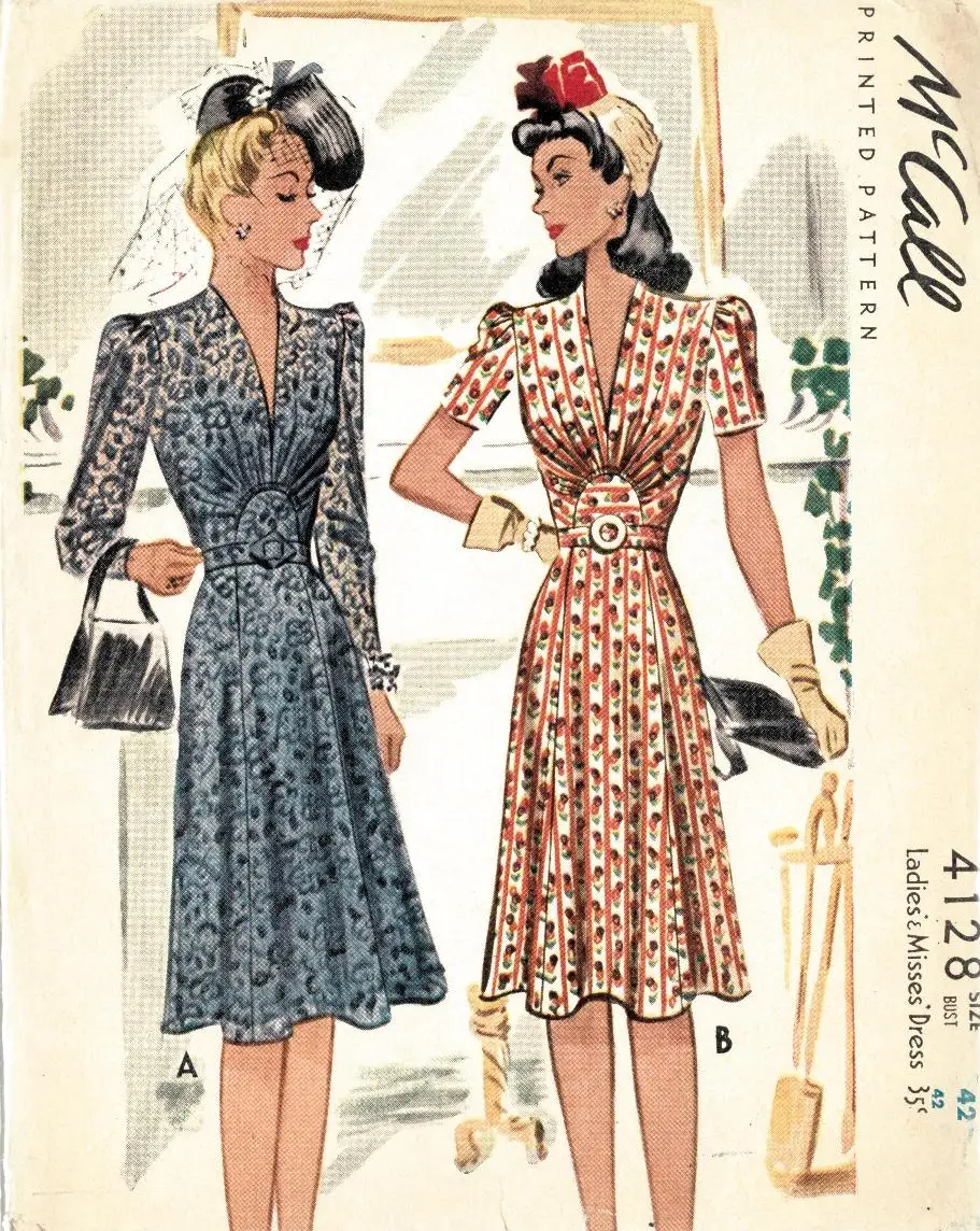 Vintage Sewing Patterns McCall 4128, c. 1941 Posters Classic Canvas ...