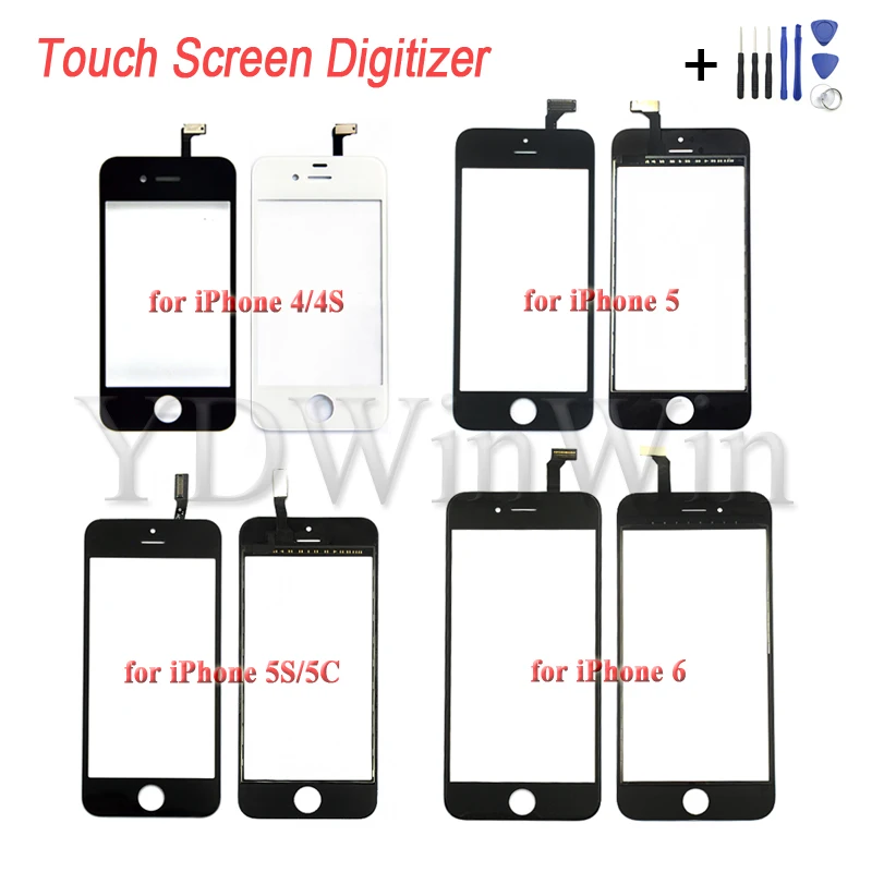 Touch-Screen-Digitizer-Glass-Lens-for-iPhone-4-4s-5-5s-5c-6-Plus-Front ...