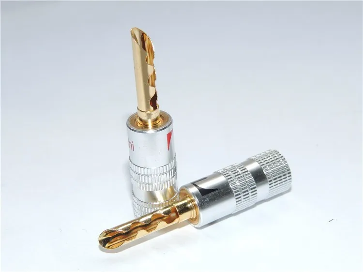 100pcs 24k Gold Plated Audio Nakamichi Bfa Silent Wire Tube Banana ...