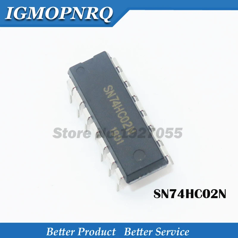 10pcs 74HC02N 74HC02 SN74HC02N SN74HC02 DIP-14 Logic Gates QUAD 2-INPUT ...