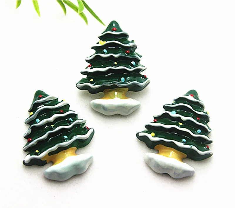 10pcs-Resin-Christmas-Tree-Flatback-Cabochon-Miniature-Art-DIY-New-Year ...