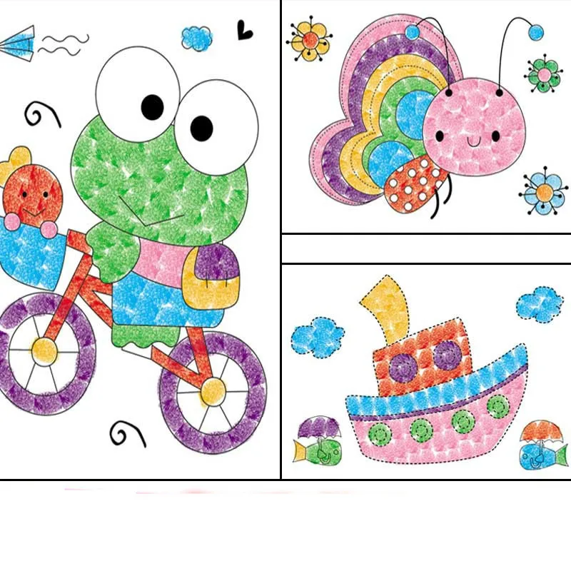 JIMITU DIY 8Pcs Cartoon Kid Finger Painting Craft Set Children Colorful ...