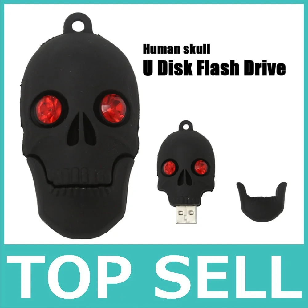 BIYETIMI Usb Flash Drive Cool Gift Skull Head 8GB 16GB 32GB 64GB Memory ...