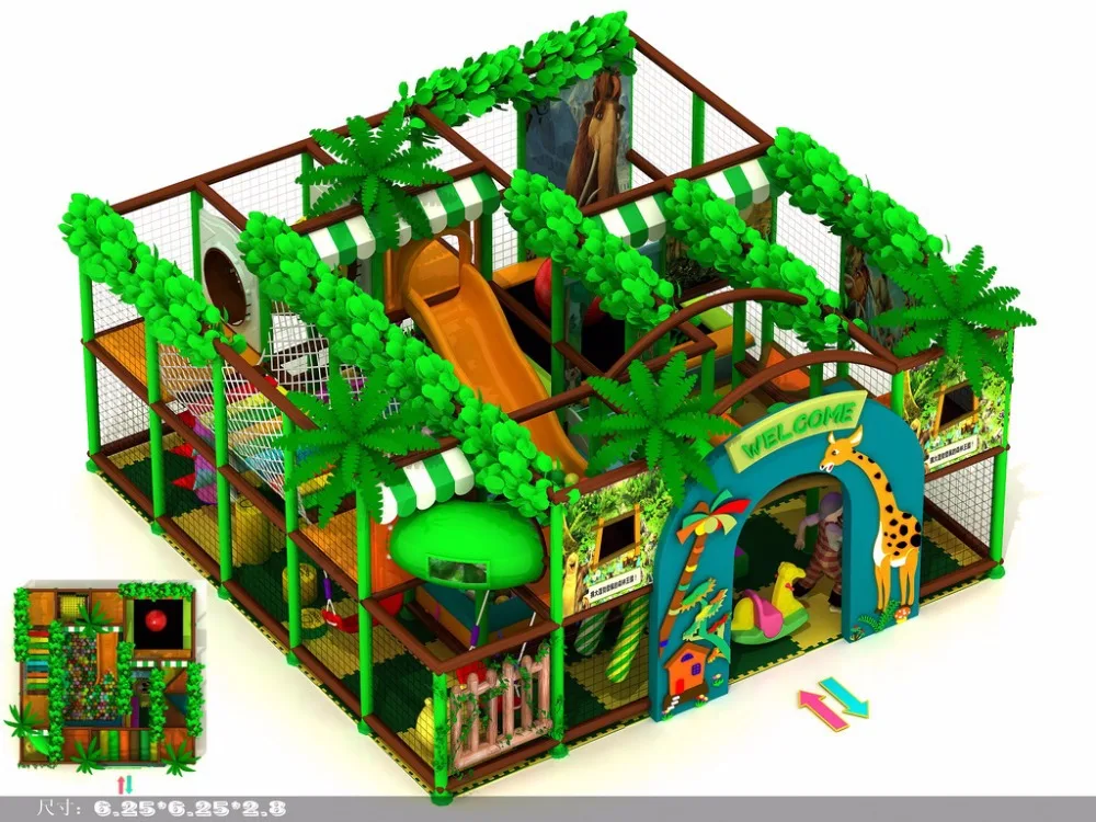 Tema de selva playground coberto, design personalizado e produção ...